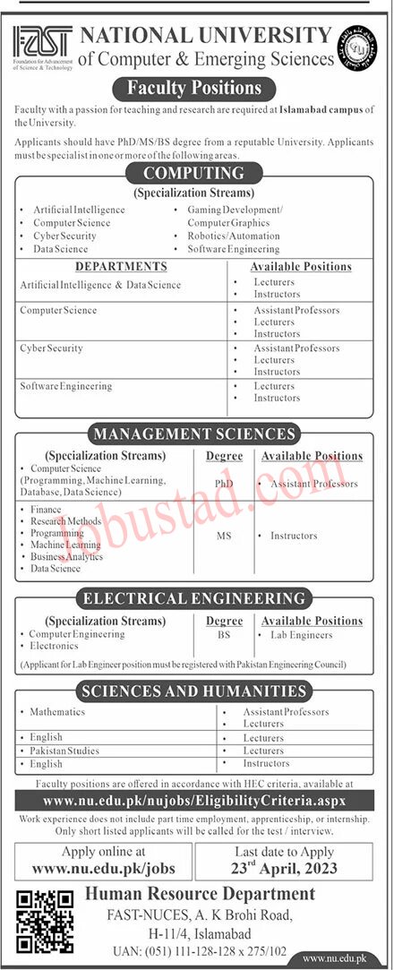 Latest FAST University Jobs February 2023 Apply Online
