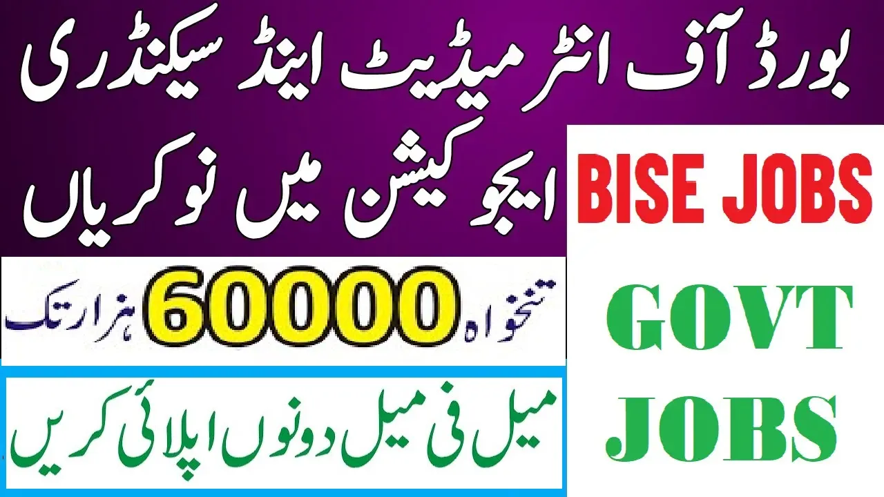 Board of Intermediate and Secondary Education Jobs 2024 – BISE Jobs ...