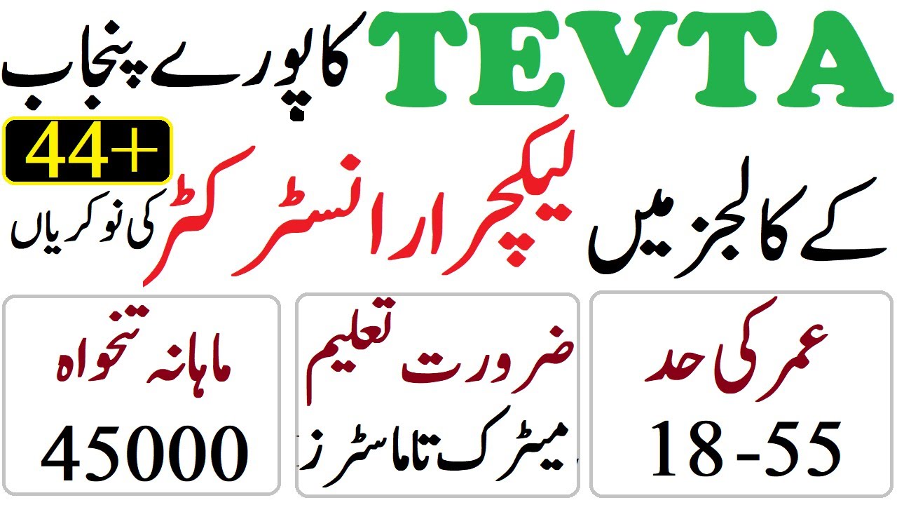 Technical Education & Vocational Training Authority TEVTA Jobs 2025 ...