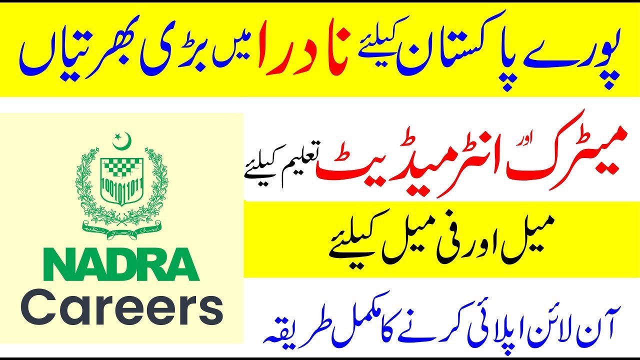 NADRA Jobs 2025 | www.nadra.gov.pk Apply Online - Rozigo.com