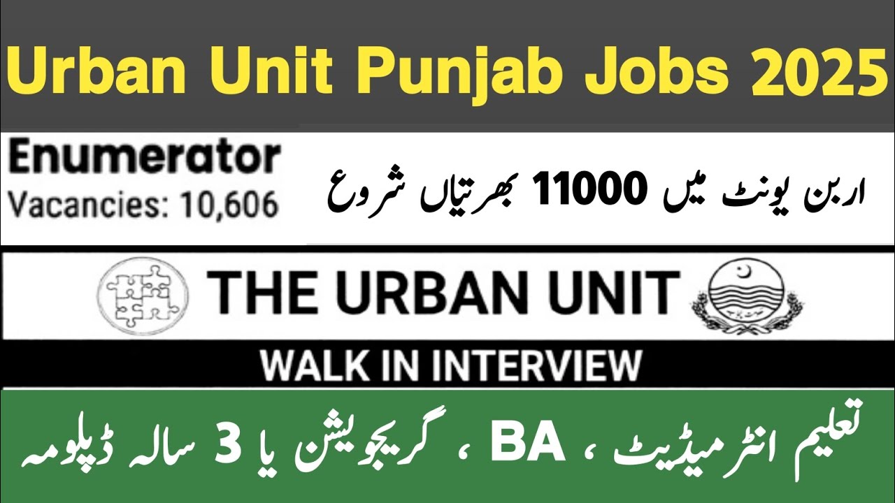 punjab government urban unit jobs 2025 - Rozigo.com